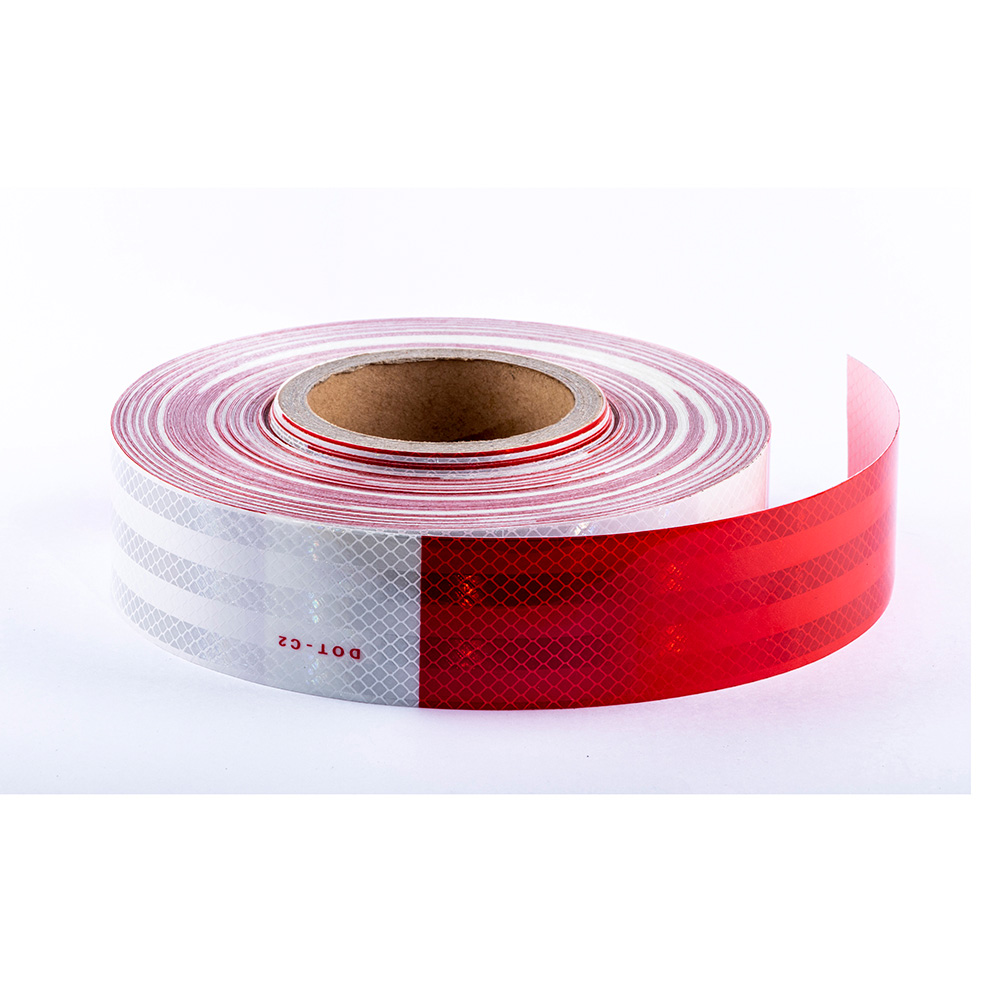 Rollo cinta reflectante rojo/blanco 50m