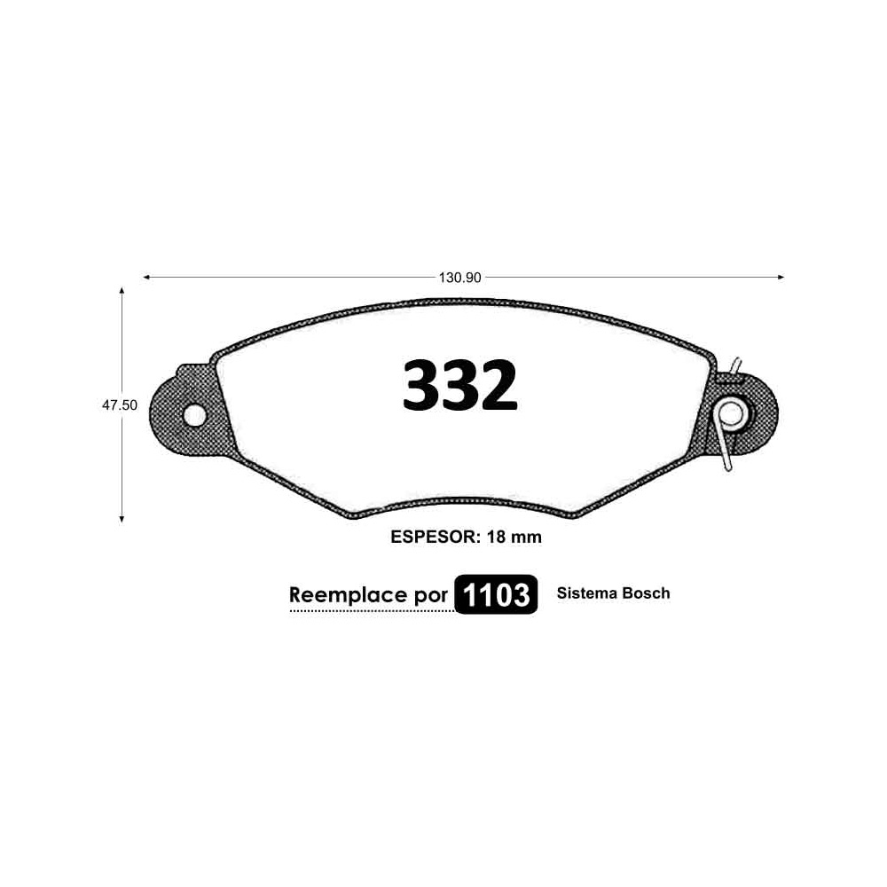 Pastilla de freno peugeot/citroen/renault