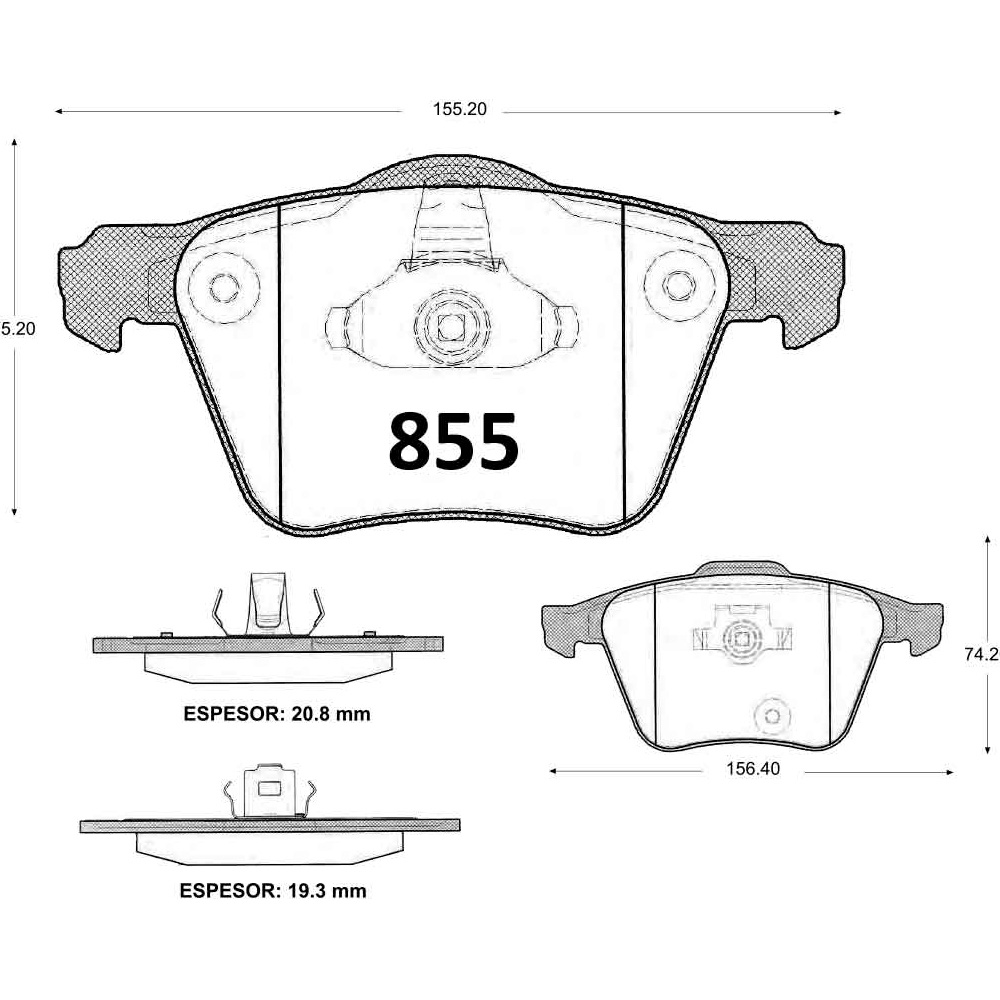 Pastilla de freno volvo xc-90 r17pulg. 05