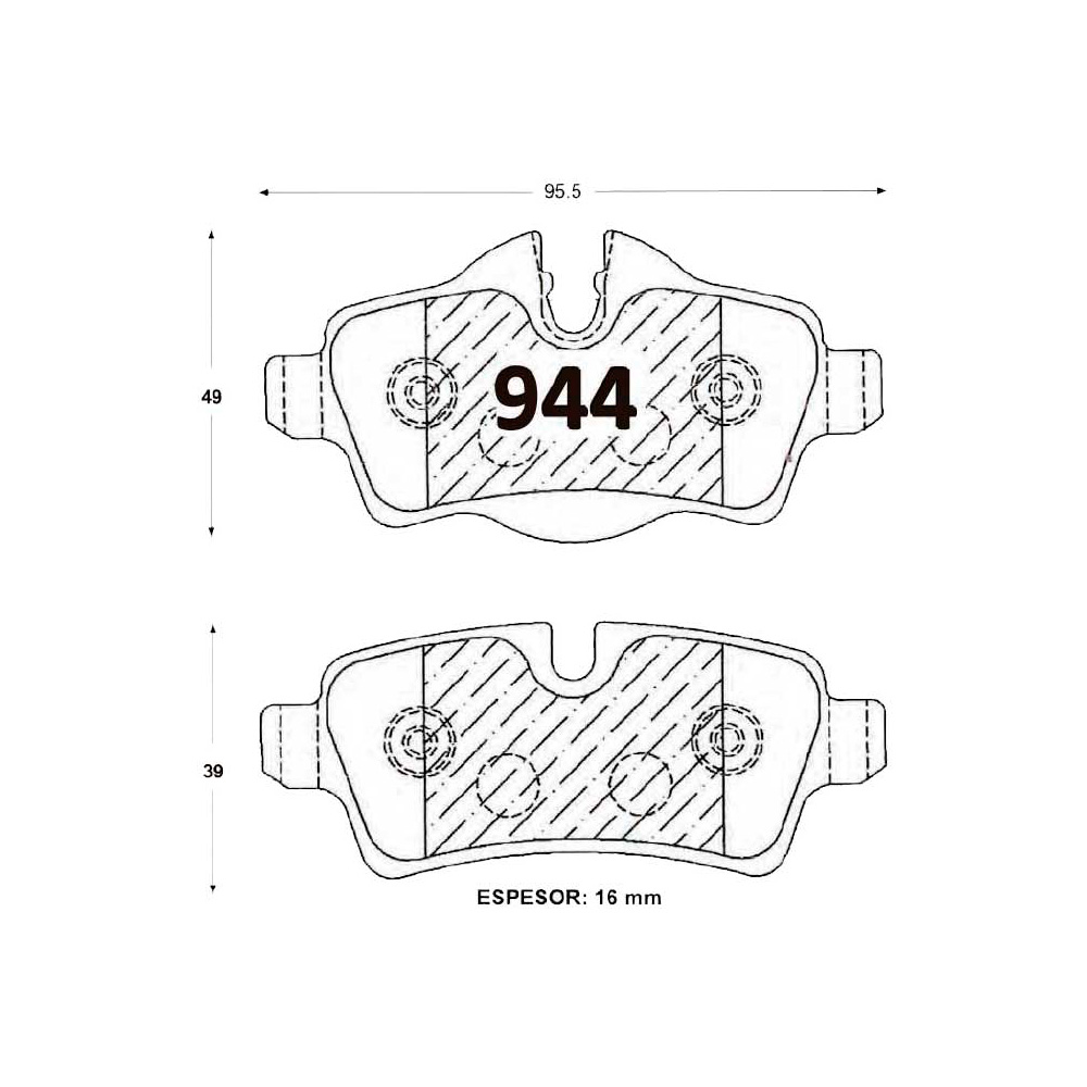 Pastilla de freno trasera mini cooper 07--